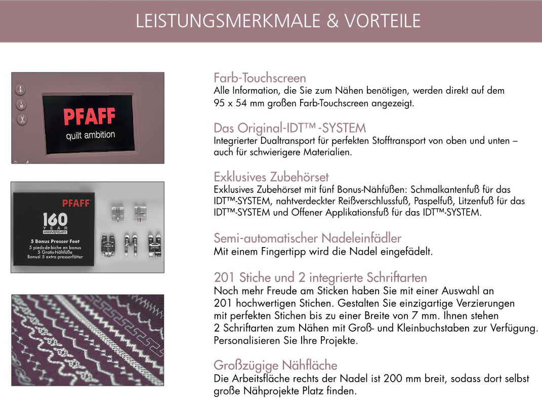 Pfaff Quilt ambition 635 Sonderedition Computer Nähmaschine ...